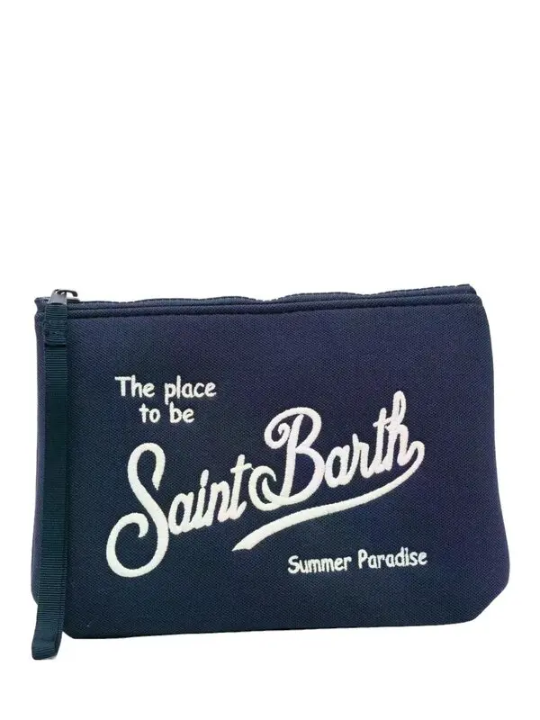 MC2 SAINT BARTH Logo-embroidered Clutch - Blue