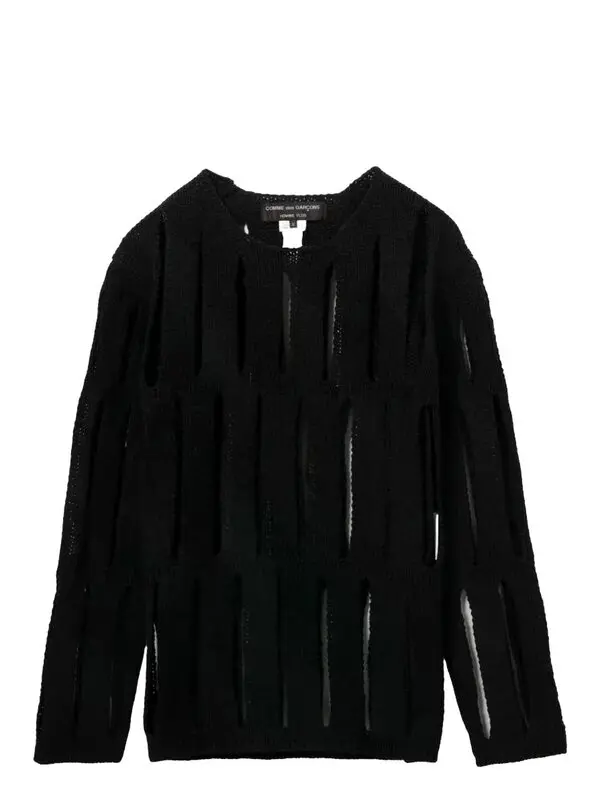 Comme Des Garçons Cut-out Crew Neck Sweater - Black