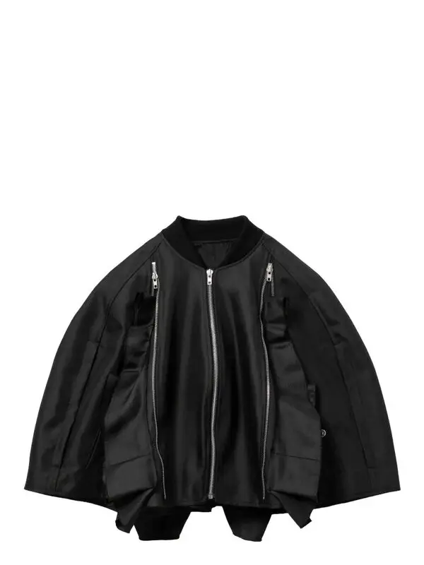 Comme Des Garçons Zipper Detail Bomber Cape - Black
