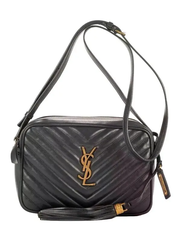 Saint Laurent Lou Camera Chevron-quilted Shoulder Bag - Grey