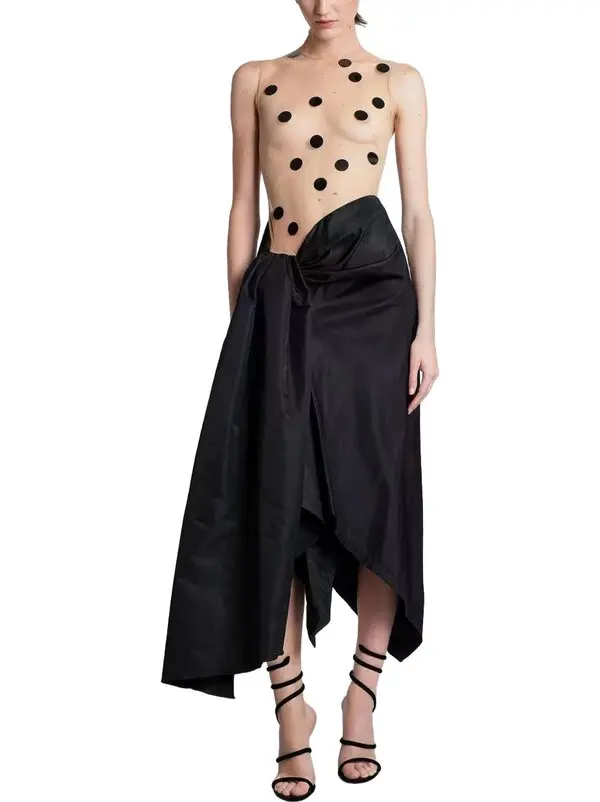 David Koma Sequin-embellished Asymmetrical Maxi Dress - Black