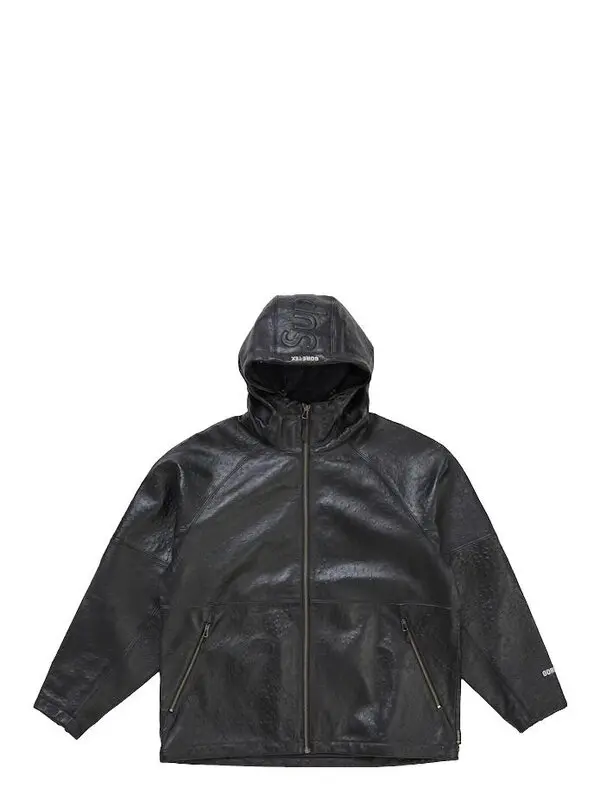 Supreme Gore-tex Ostrich Embossed Leather Jacket - Black