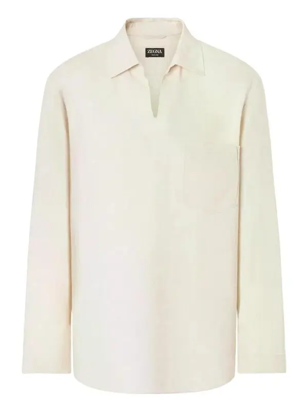 Zegna Long-sleeved Polo Shirt - Neutrals