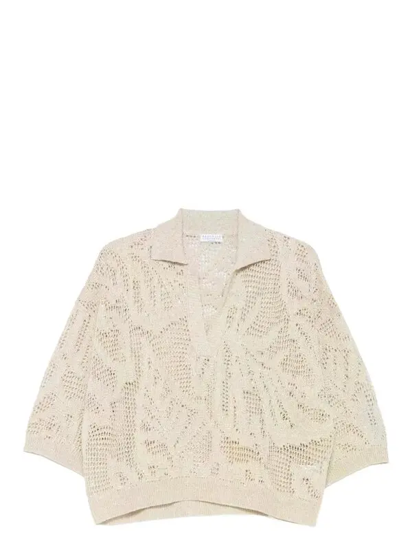Brunello Cucinelli Openwork Knit Sweater - Neutrals