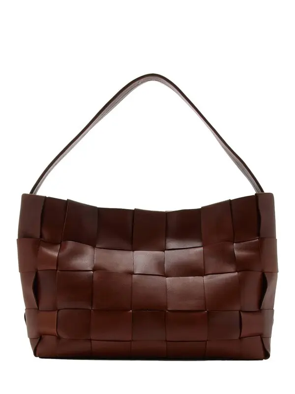 ST. AGNI Woven Large Tote - Brown