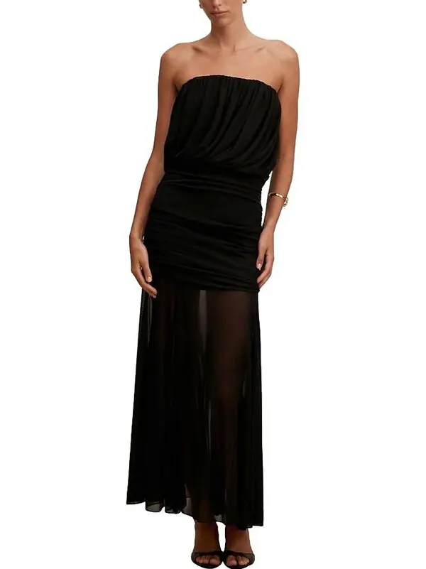 EVER NEW Lyra Bandeau Draped Maxi Dress - Black