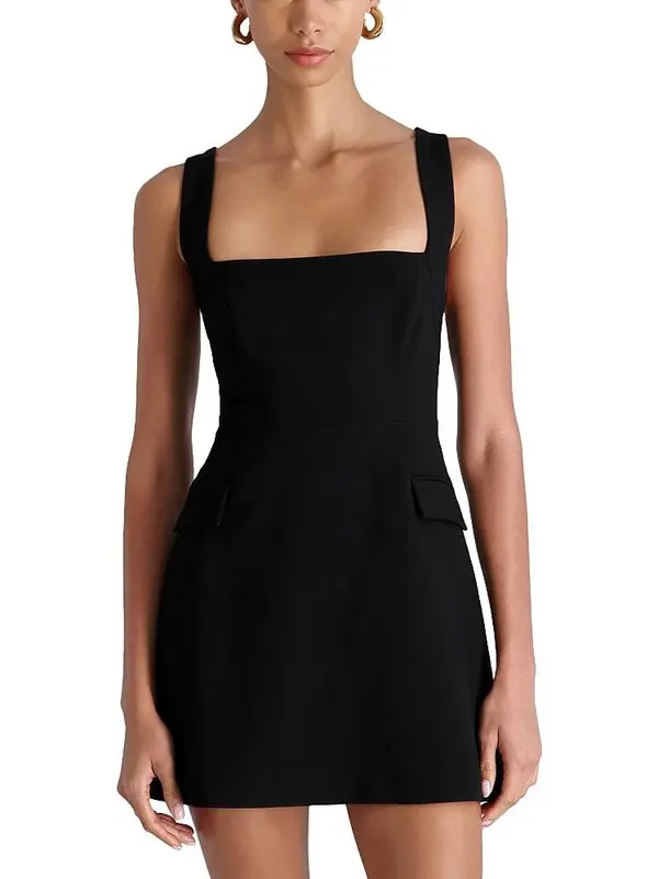 French Connection Whisper Cross Back Halter Mini Dress - Black
