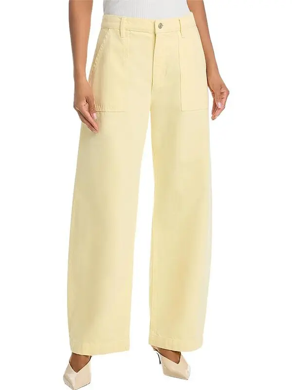 FRAME The Bow Cargo High-rise Barrel Jeans - Lemon