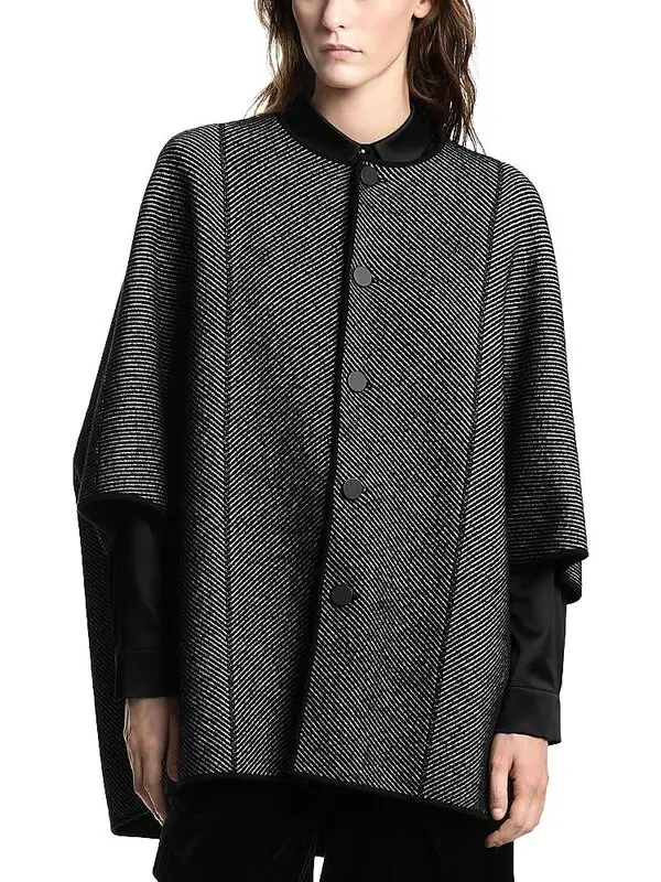 Emporio Armani Reversible Cape Coat - Black