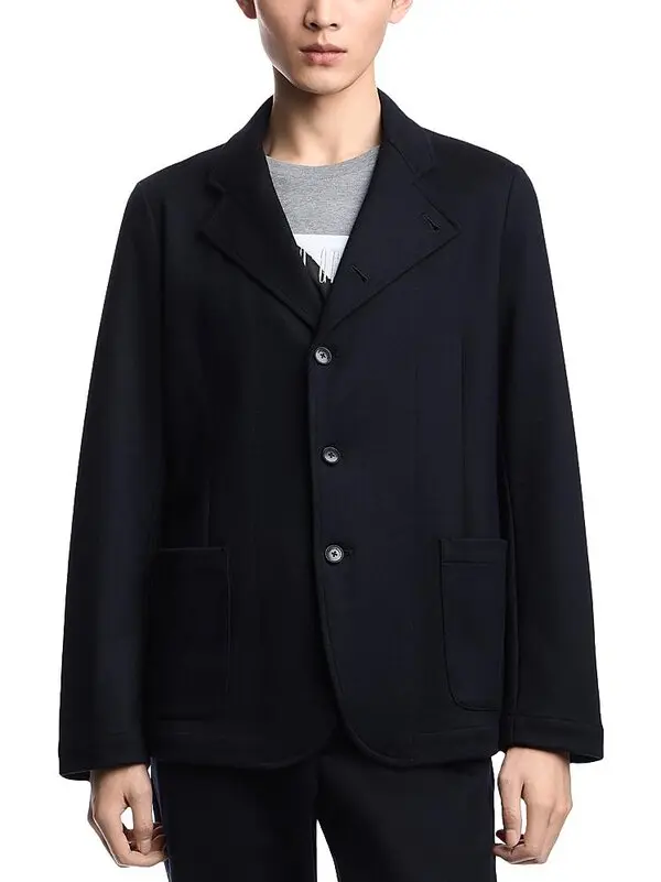 Emporio Armani Regular Fit Asymmetrical Blazer - Dark Navy