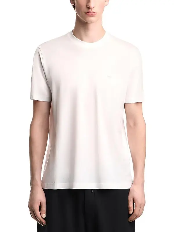 Emporio Armani Regular Fit Plain White Crewneck T-shirt - Off White