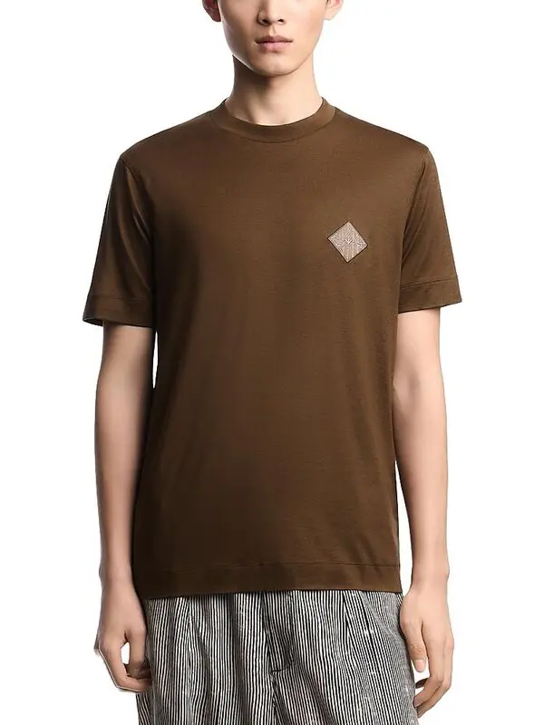 Emporio Armani Regular Fit Crewneck Logo T-shirt - Brown