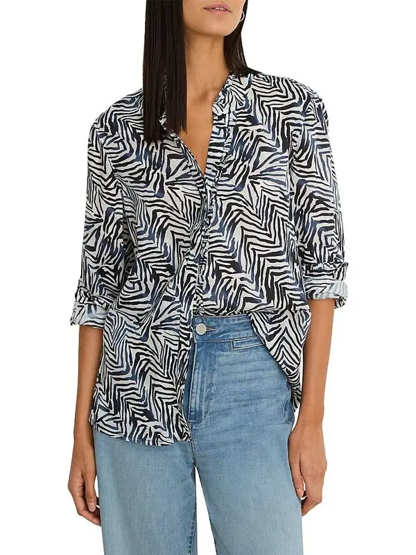 NIC+ZOE Inked Lines Shirt - Indigo Multi