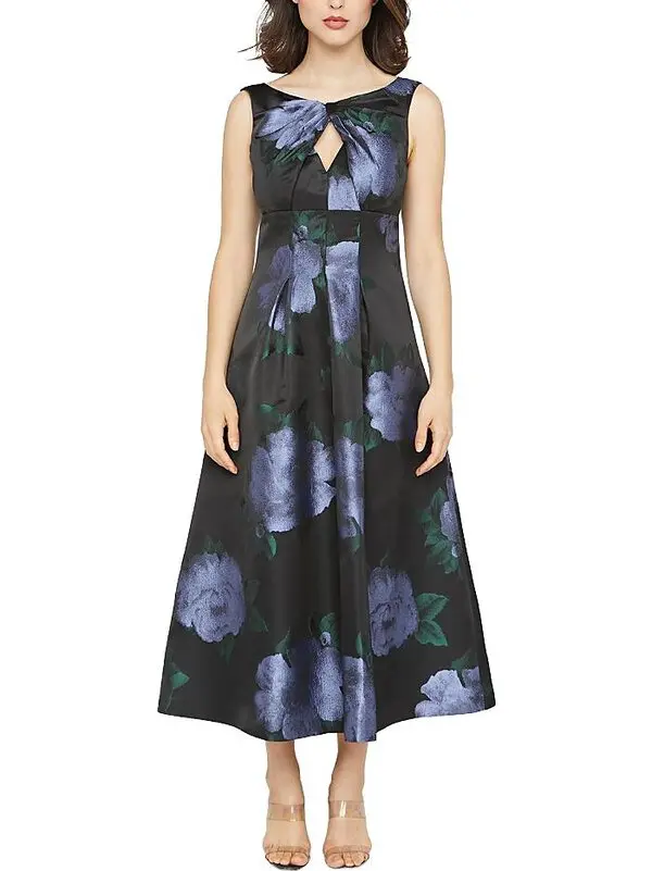 KAY UNGER Mia Tea Length Dress - Black