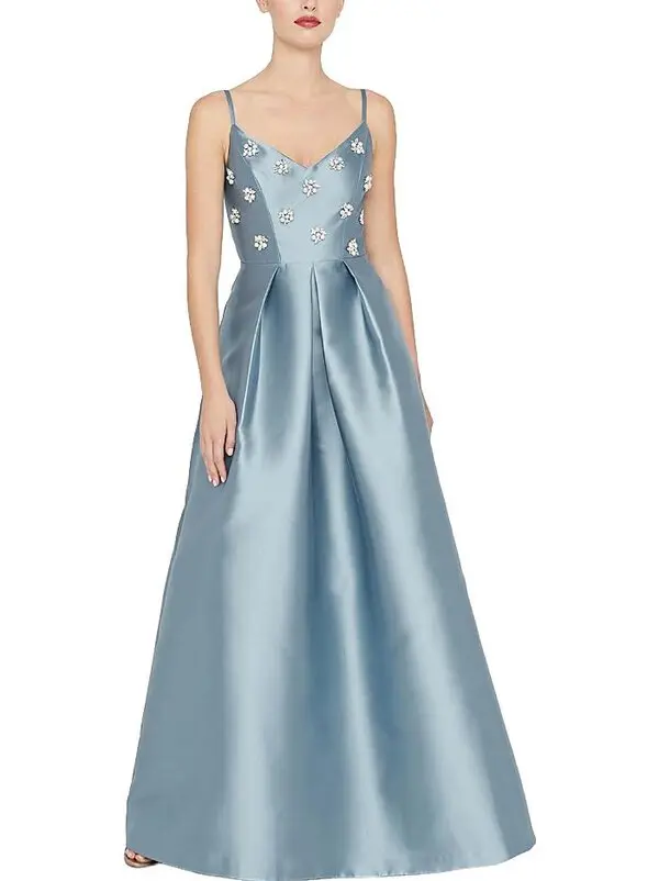 KAY UNGER Eloise Embellished Gown - Ice Blue