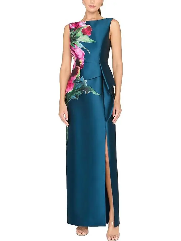 KAY UNGER Luciana Column Gown - Dark Blue