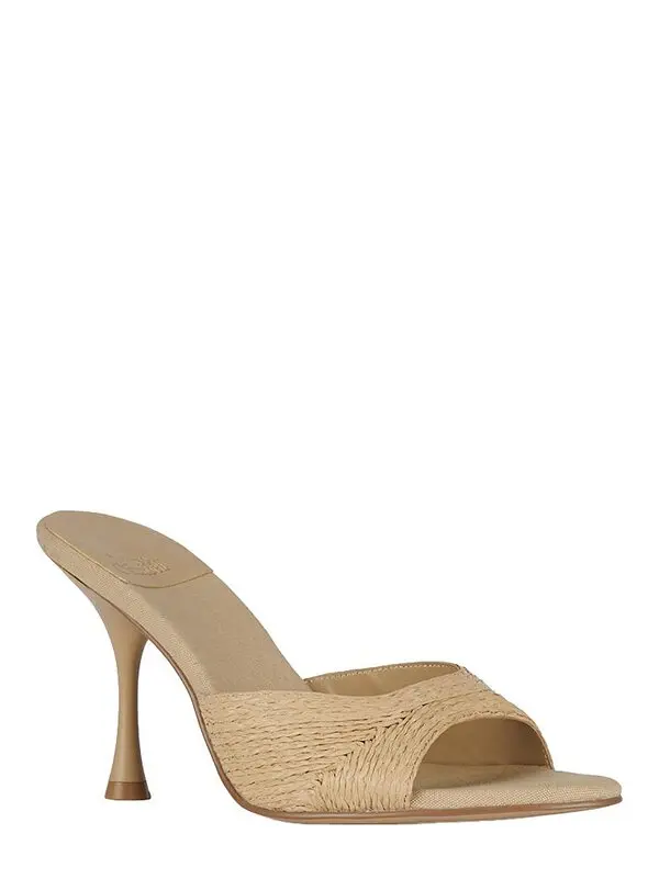 Jeffrey Campbell Raffia High Heel Mules - Natural Raffia