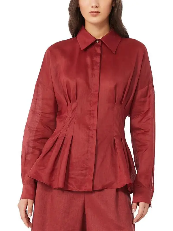 Max Mara Mstora Ramie Canvas Shirt - Brick Red