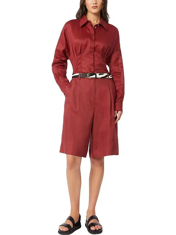 Max Mara Wide-leg Bermuda Shorts - Brick Red