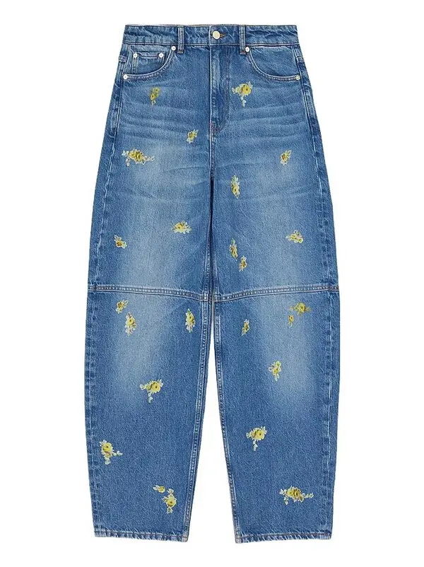 GANNI Stary High-rise Barrel Jeans - Light Blue