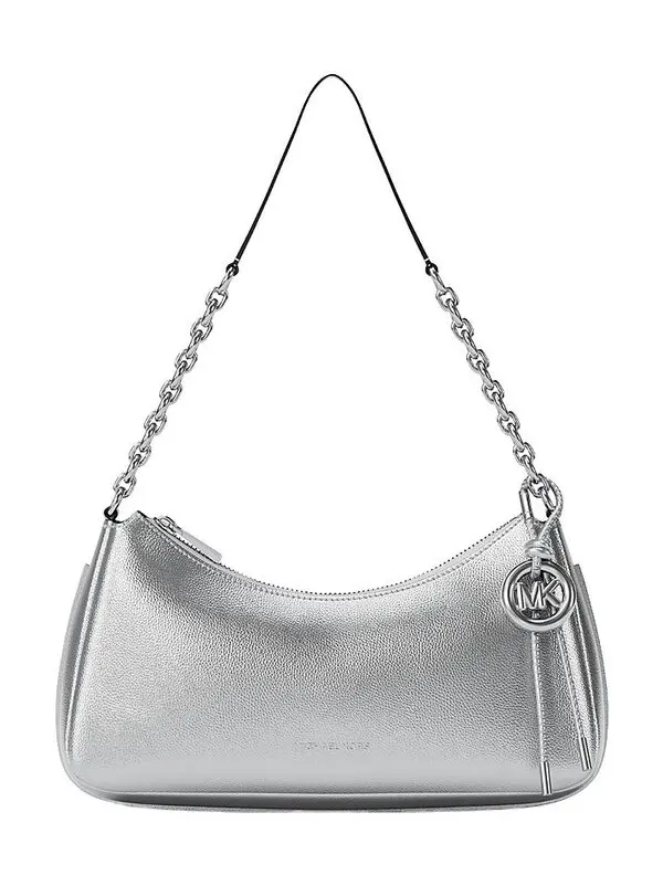 Michael Kors Nolita Medium Metallic Leather Pouchette - Silver