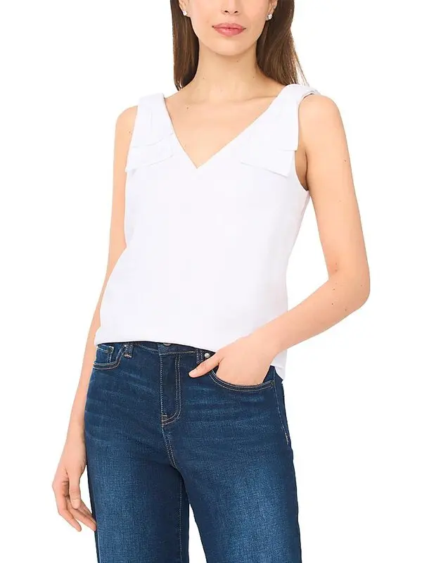 CECE DUPRAZ Bow Shoulder Tank - Ultra White
