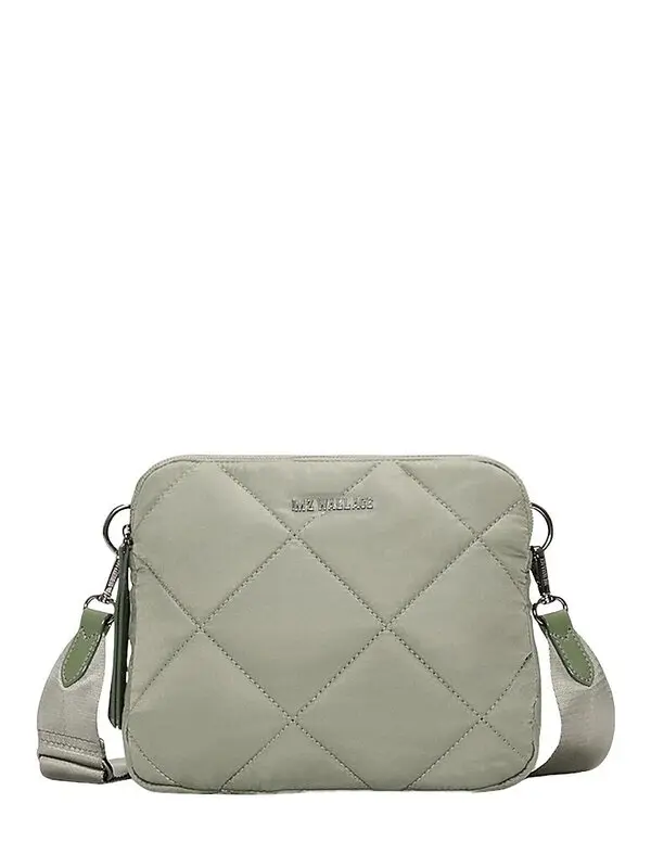 Mz Wallace Madison Small Quilted Crossbody Bag - Agave Green/silver