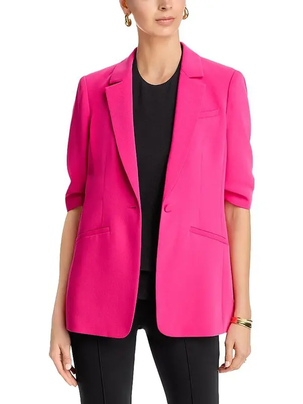 Cinq À Sept Short Sleeve Khloe Blazer - Beetroot Purple