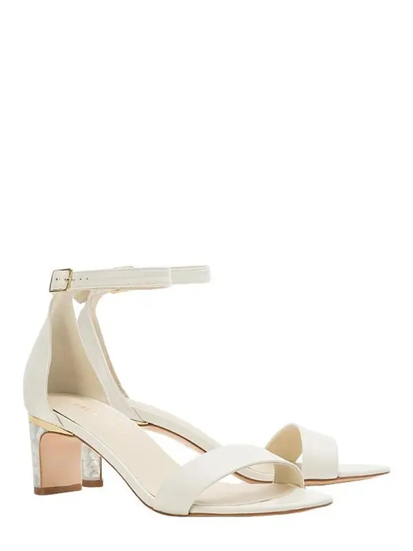 FREYA ROSE Ankle Strap Kitten Heel Sandal - Ivory