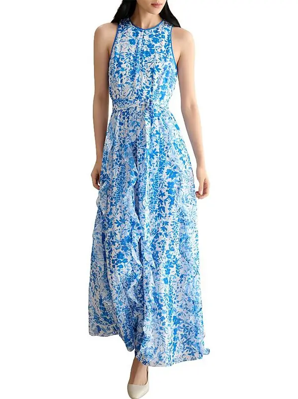 HOBBS LONDON Taryn Maxi Dress - Ivory Blue