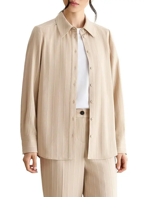 HOBBS LONDON Hadley Button-front Shirt - Neautral Ivory