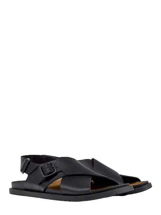 Camper Lluc Leather X-strap Sandal - Black