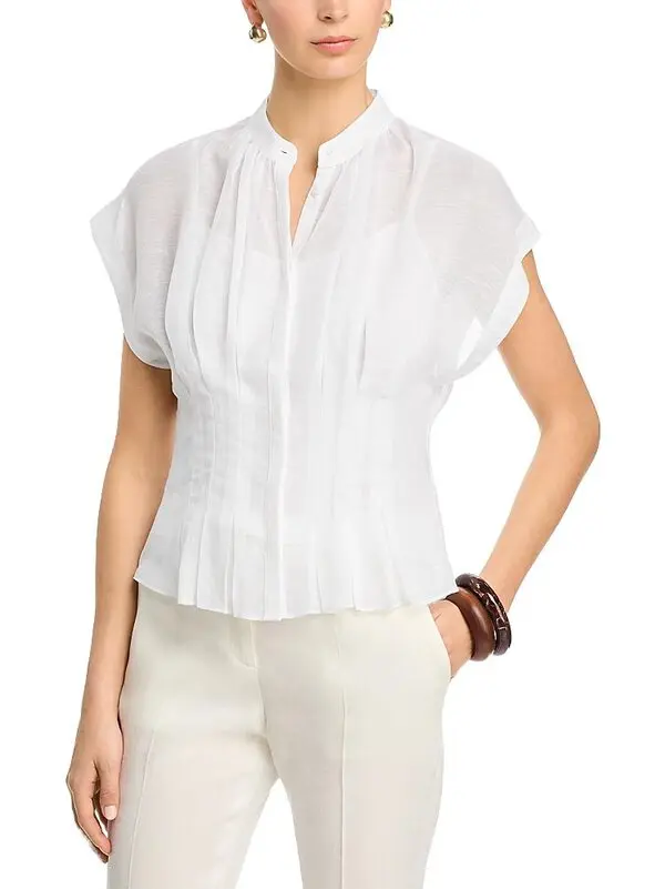 BOSS Badavina Pleated Top - Bright White