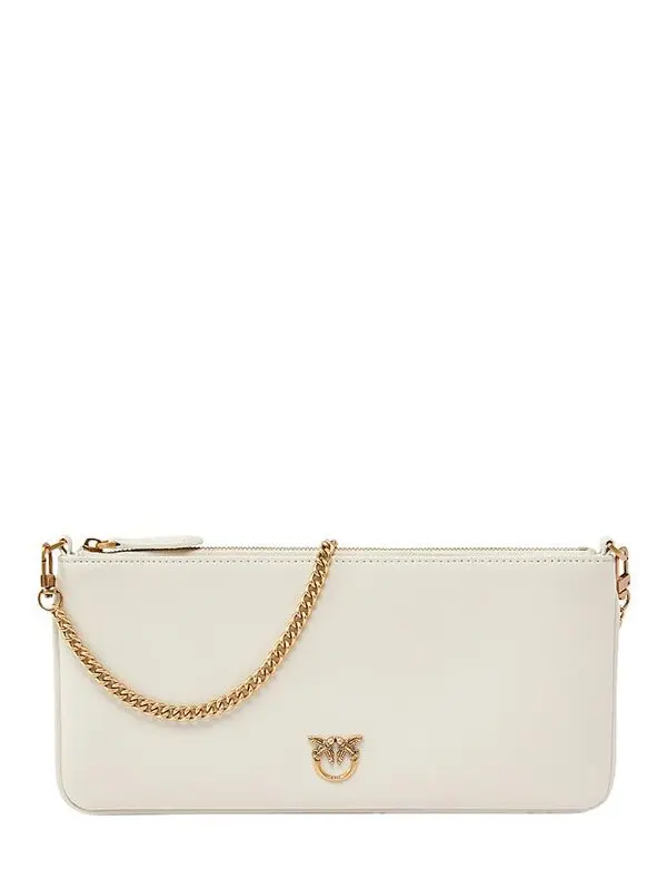 Pinko Flat Horizontal Vitello Leather Crossbody Clutch - Zq