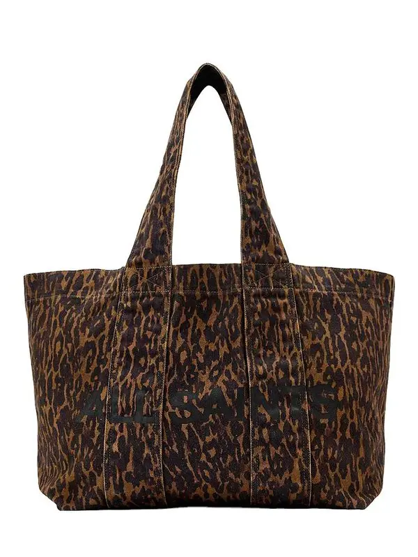 ALLSAINTS Izzy Leopard Print Denim Tote - Leopard Brown