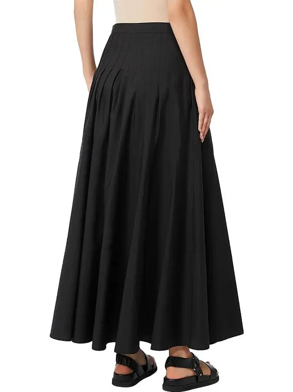 Max Mara Pleated Poplin Skirt - Black