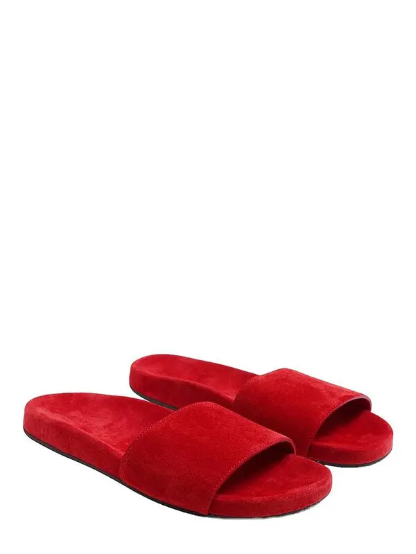 Jenni Kayne Lyle Suede Slide Sandals - Red
