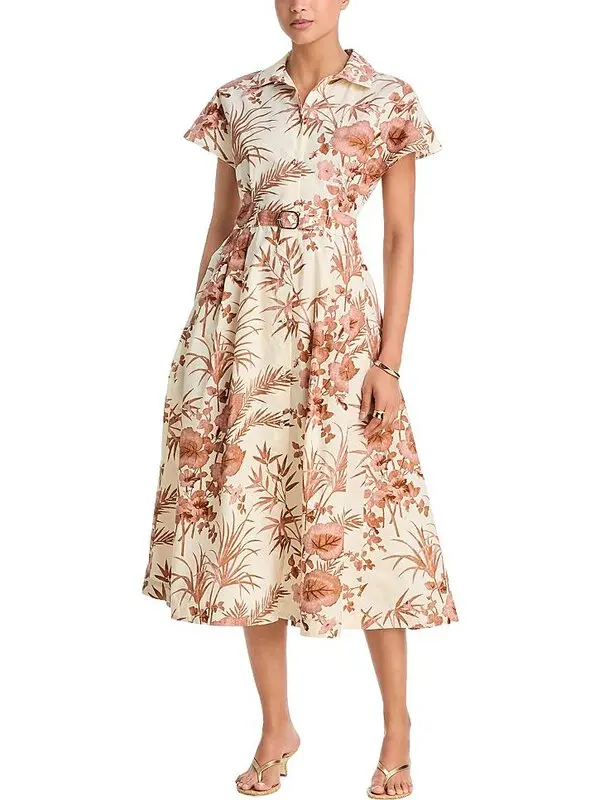 Cara Cara Sawyer Belted Midi Dress - Paradise Camel