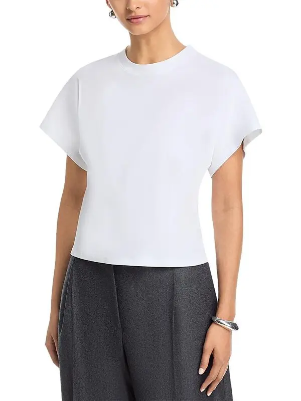 Majestic Filatures Supima Cotton Interlock Semi Relaxed Crewneck Tee - Blanc