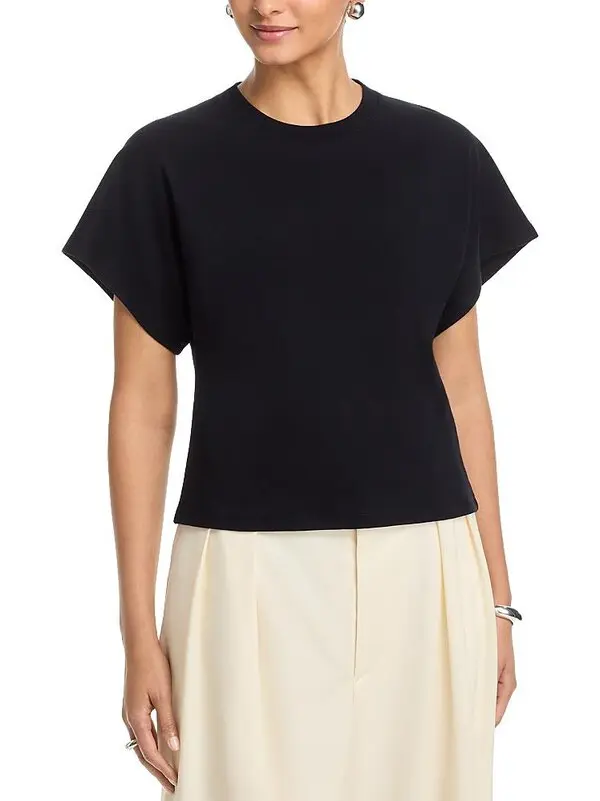 Majestic Filatures Supima Cotton Interlock Semi Relaxed Crewneck Tee - Noir