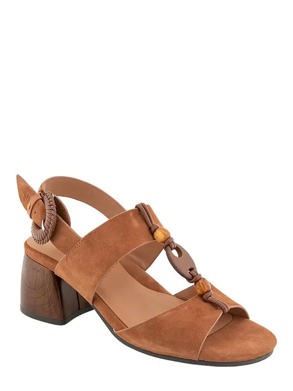 KENNETH COLE T-strap Sandals - Luggage Suede