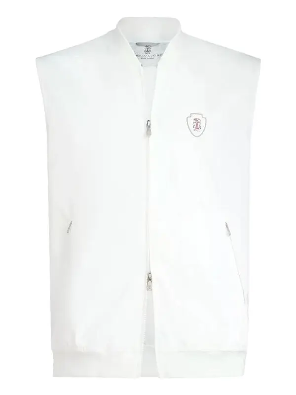 Brunello Cucinelli Nylon Vest With Logo - White