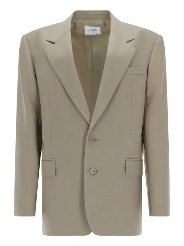 Saint Laurent Single-breasted Wool Blazer - Beige
