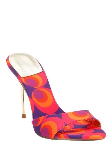 Jeffrey Campbell Ce-soire Slide Sandal - Red Circle Print Multi