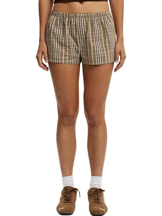 COTTON ON Hazel Micro Short - Brown Check