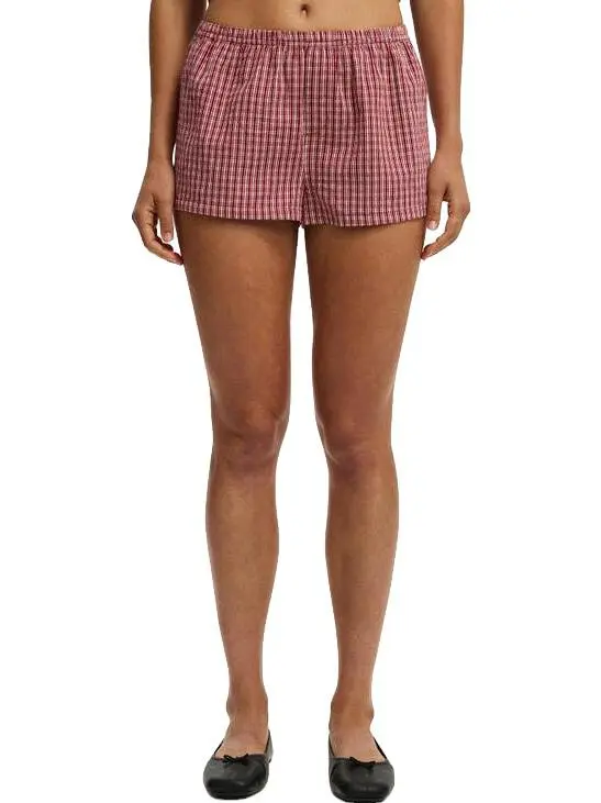 COTTON ON Hazel Micro Short - Hazel Check Cherrywood