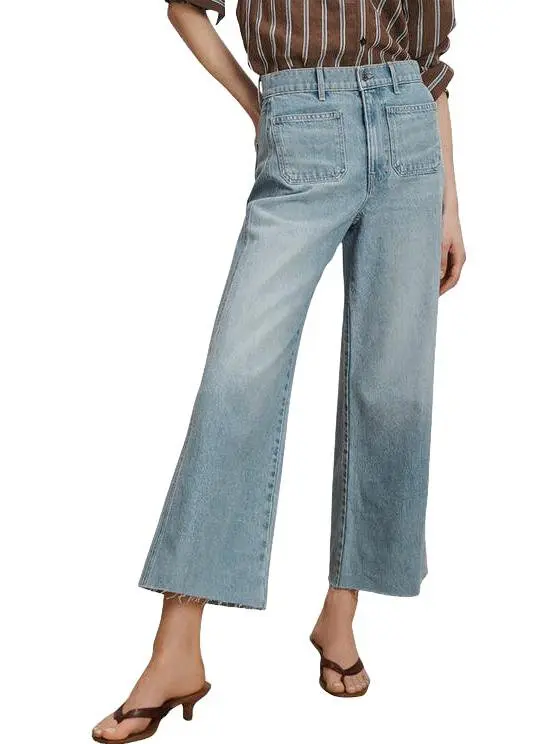 Veronica Beard Taylor High-waist Crop Wide-leg Jeans - Big Splash