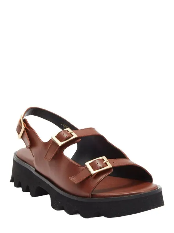 Freda Salvador Buckle Strap Sandal - Chocolate Calf