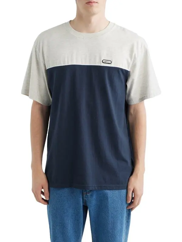Rip Curl Halfa Panel Cotton T-shirt - Grey Marle