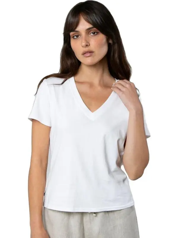 LEISURE LAB Supima V-neck T-shirt - White